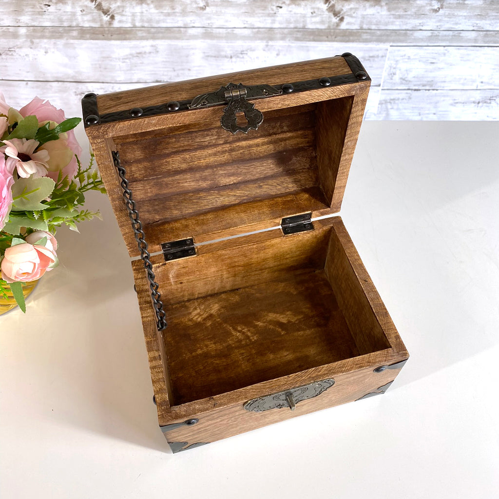 Pirate Treasure Chest with Mini Jewelry Lock and Keys – Nautical Cove