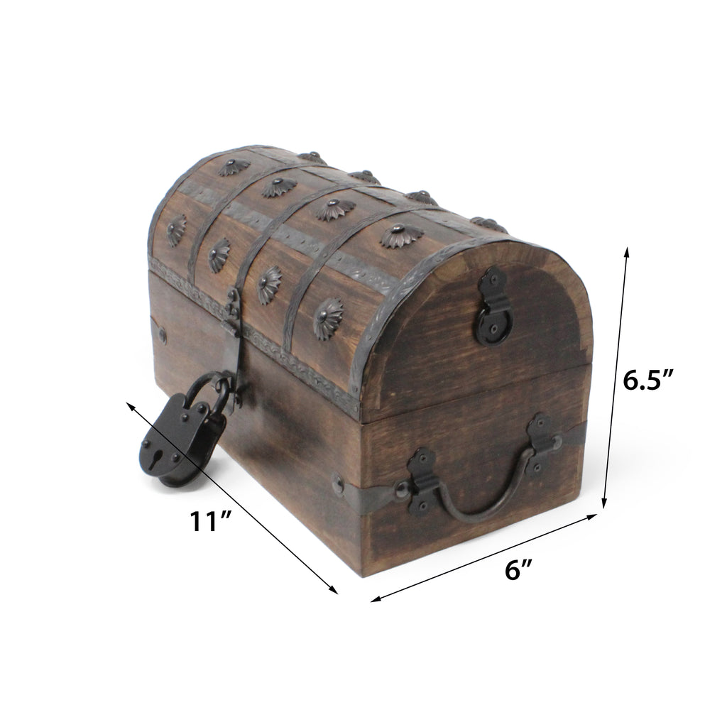 Pirate Treasure Chest with Lock and Skeleton Key - Medium – Nautical Cove