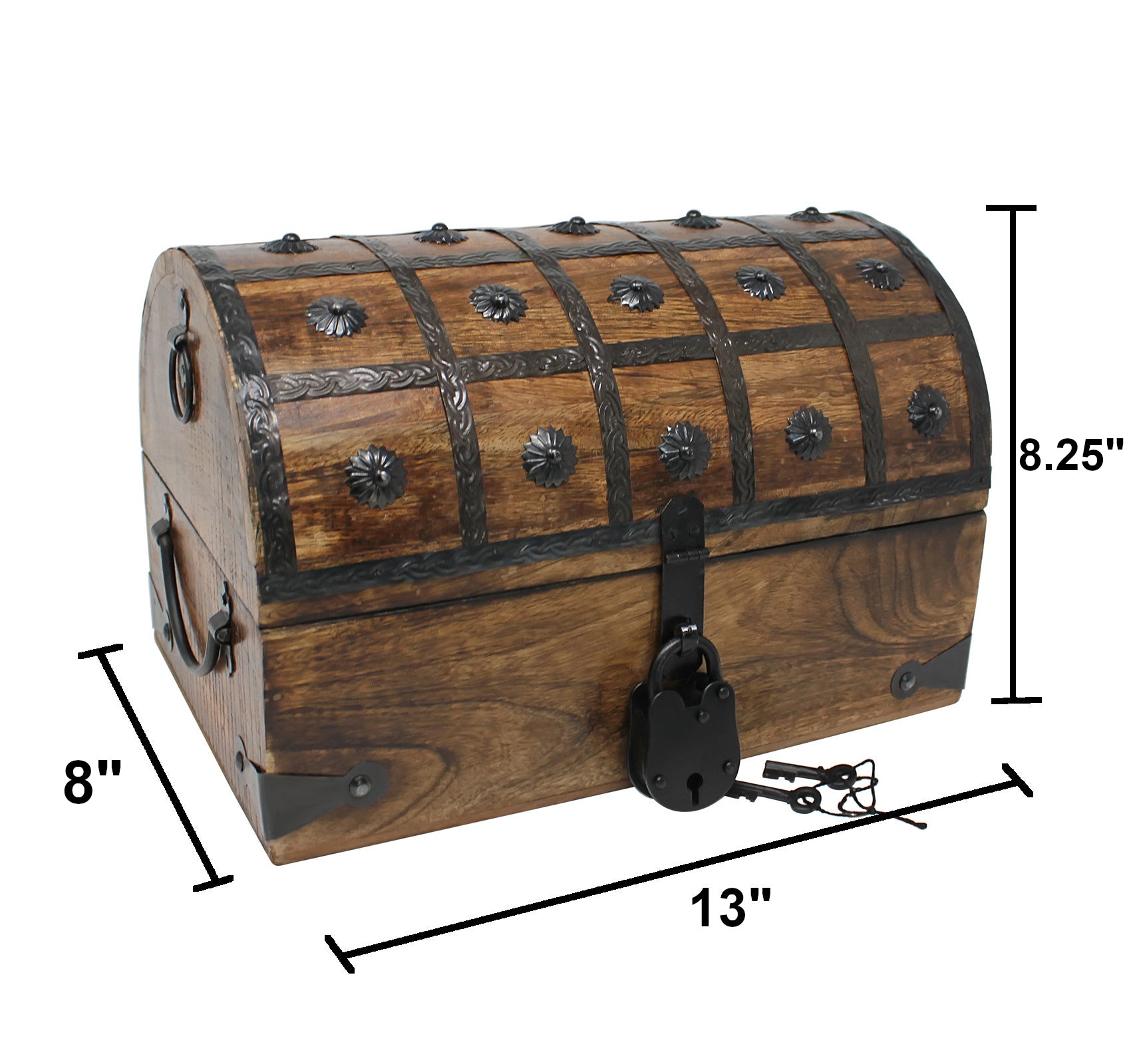 Pirate Treasure Chest with Lock and Skeleton Key - Large – Nautical Cove